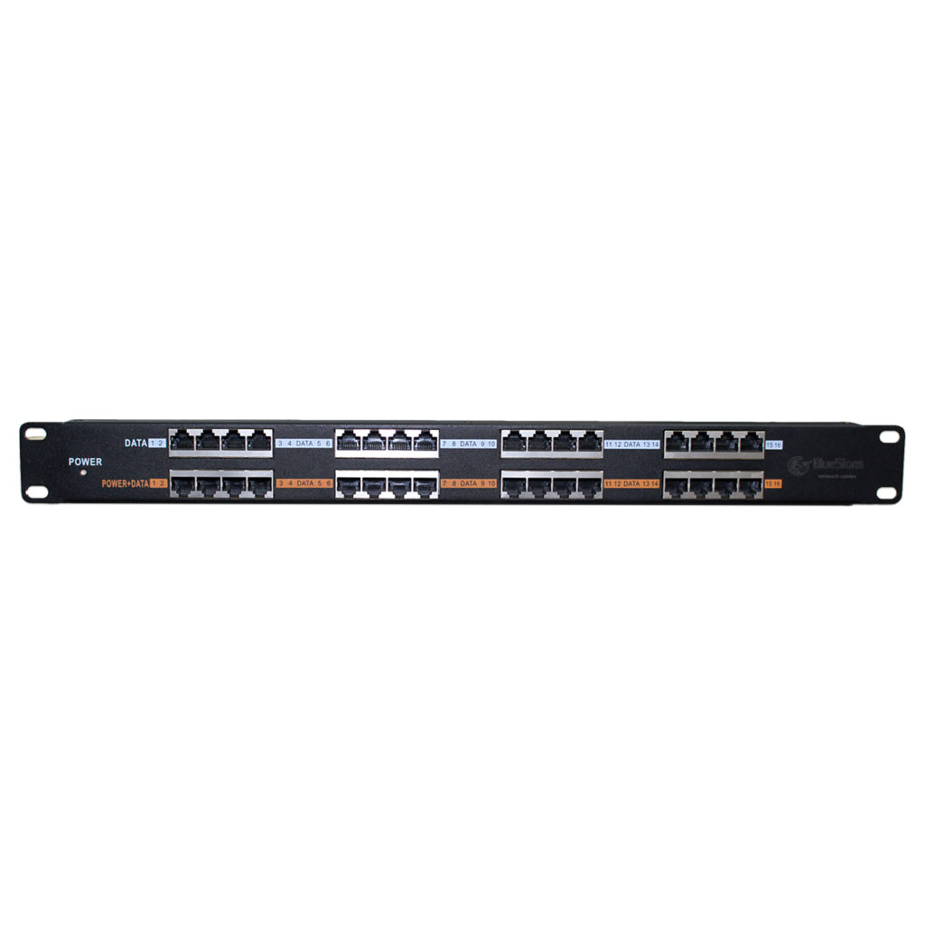 Poe Injector Multi Port Panel 10/100 Mbps 16 port - BlueStorm